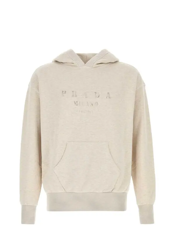 Prada Melange Sand Cotton Sweatshirt - Brown
