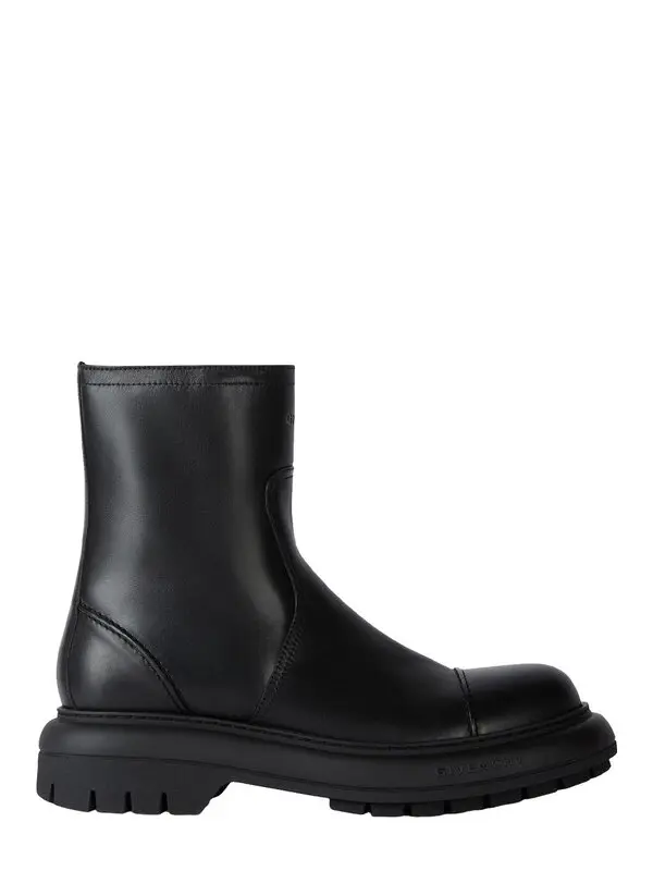 Givenchy Biker Cargo Leather Boots - Black