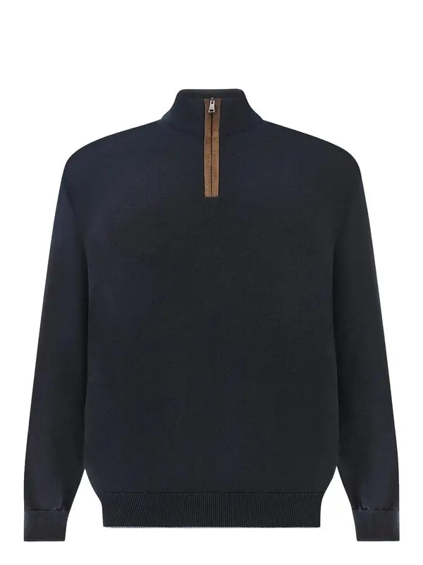 Paul & Shark X-soft Wool Half-zip Sweater - Blue