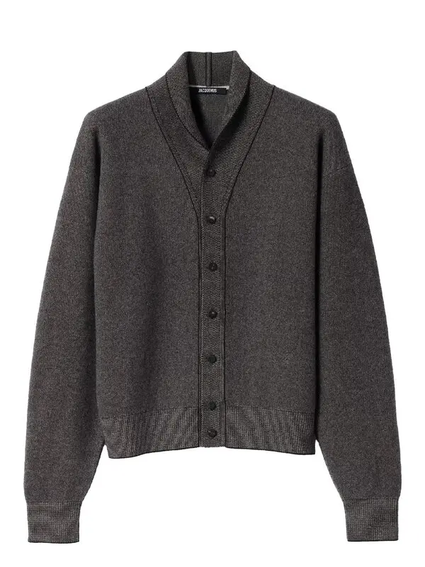 Jacquemus Pelota Cardigan With Shawl Collar - Grey