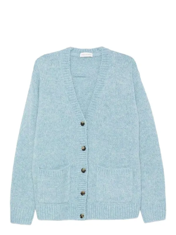 Dries Van Noten Alpaca Blend Cardigan With V-neck - Blue