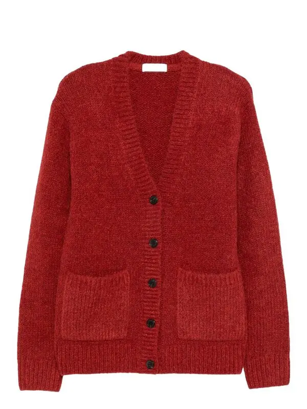 Dries Van Noten Alpaca Blend Cardigan With V-neck - Red