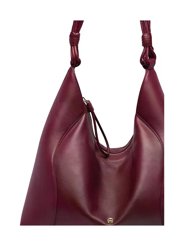 AIGNER Large Giara Leather Shoulder Bag - Red
