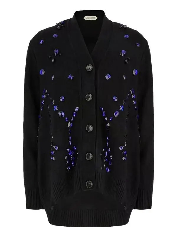 Alberta Ferretti Crystal-embellished Cardigan - Black