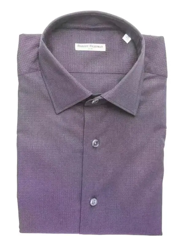 ROBERT FRIEDMAN Textured-weave Slim-fit Shirt - Purple
