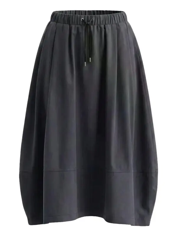 GRAN SASSO Drawstring Pleated Midi Skirt - Grey
