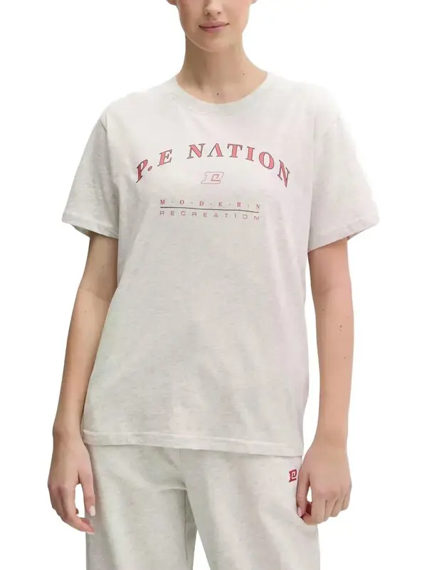 P.E Nation Logo-print Crew-neck T-shirt - Grey