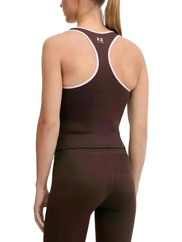 P.E Nation Renewal Contrast-trim Tank Top - Brown