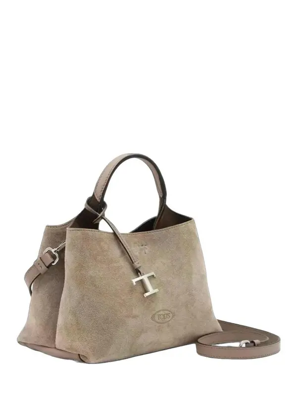 TOD'S T Timeless Suede Tote Bag - Brown