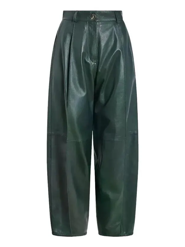 YVES SALOMON Leather Balloon Trousers - Green