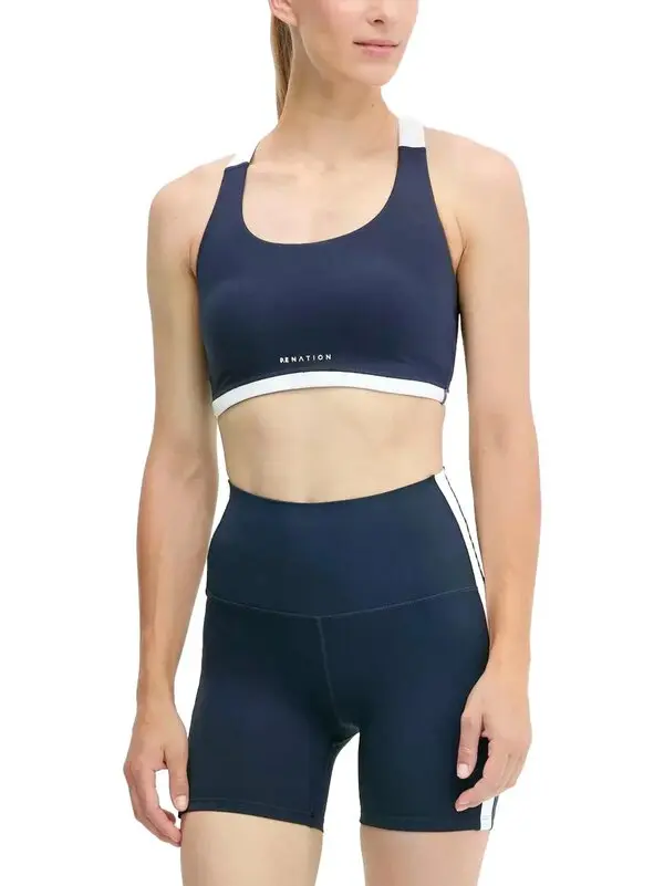 P.E Nation Logo-print Racerback Sports Bra - Blue