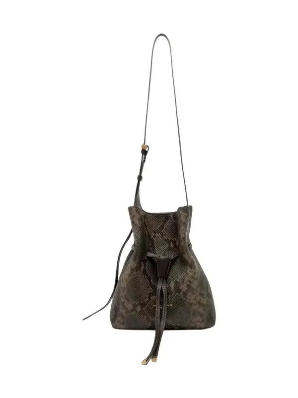 GIANNI CHIARINI Sienna Snakeskin-effect Shoulder Bag - Brown