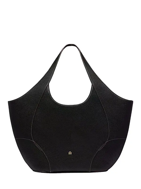 AIGNER Large Hazel Grained-leather Tote Bag - Black