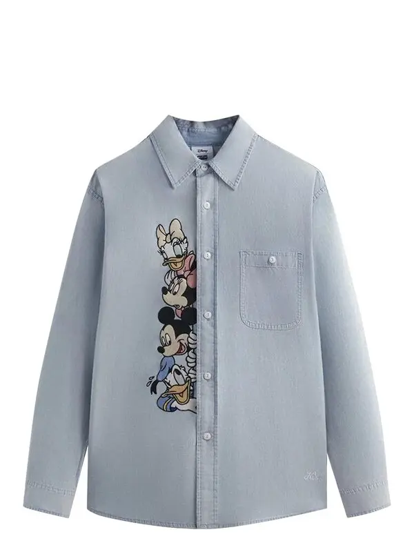 Kith X Disney Mickey & Friends Chambray Apollo Shirt 'light Indigo - Blue