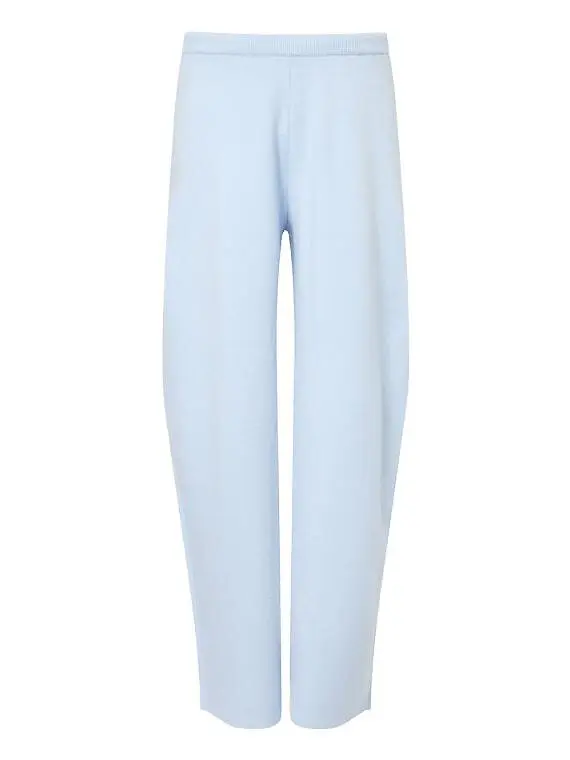 THE COUTURE CLUB Compact Barrel-leg Knitted Jogging Bottoms - Blue