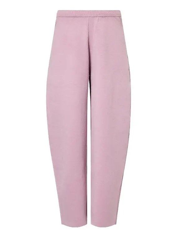 THE COUTURE CLUB Compact Barrel-leg Knitted Jogging Bottoms - Mauve