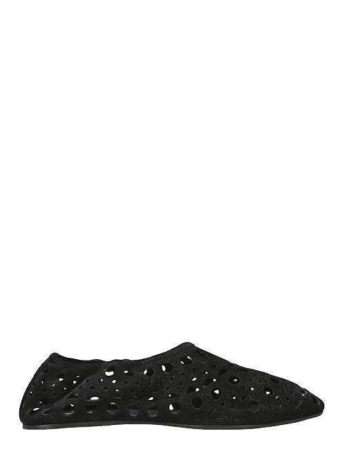 AZZEDINE ALAIA Neo Vienne Suede Ballet Flats - Black