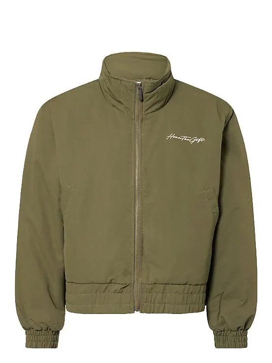 HONOR THE GIFT Script Logo-graphic Woven Puffer Jacket - Olive