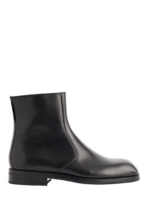 LEMAIRE Zipped Leather Ankle Boots - Black