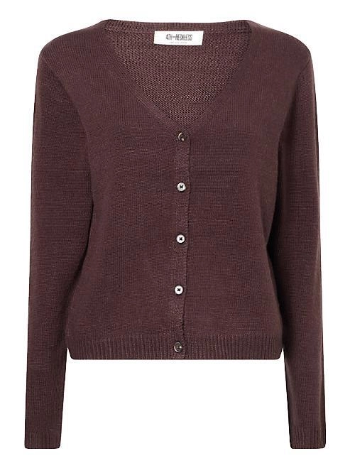 4TH & RECKLESS Candide Double-layered Knitted Cardigan - Choc
