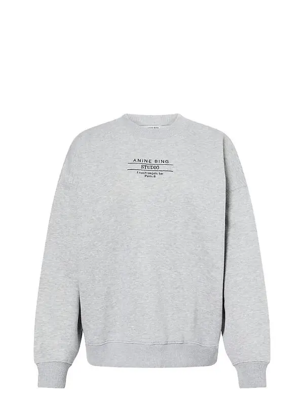 ANINE BING Miles Relaxed-fit Cotton-blend Sweatshirt - Grey