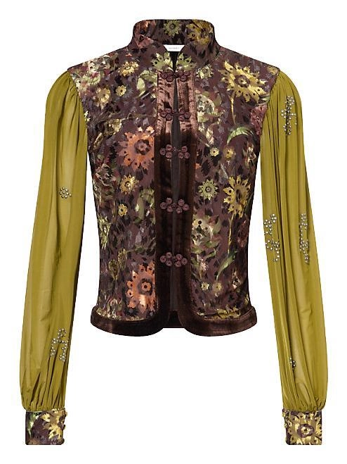 SIEDRES Gilie Floral-pattern Velvet Top - Multi
