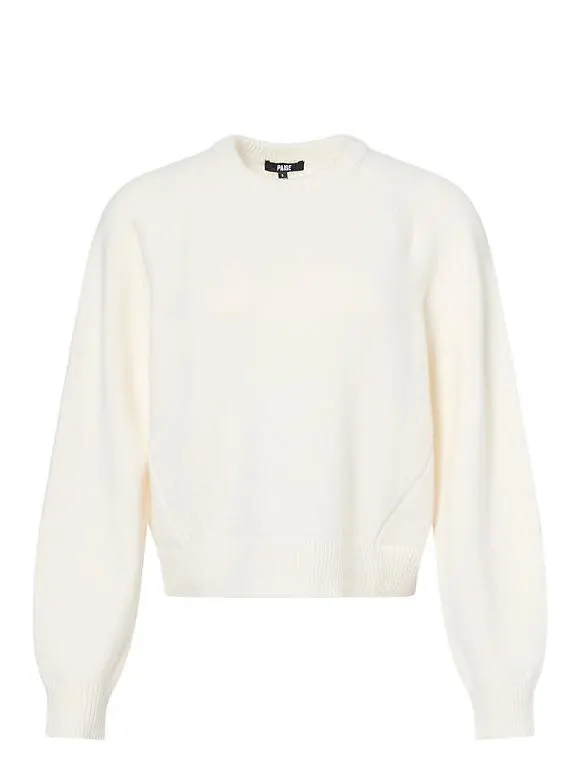 Paige Zaire Ribbed-trim Wool-blend Jumper - Ivory
