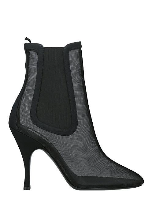 AZZEDINE ALAIA Semi-sheer Mesh Heeled Ankle Boots - Black