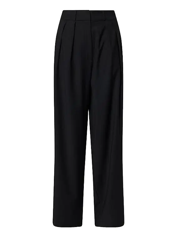 THE FRANKIE SHOP Ripley Wide-leg Wool-blend Trousers - Black