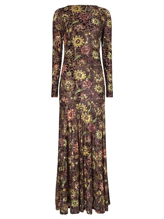 SIEDRES Alin Floral-pattern Mesh Maxi Dress - Multi
