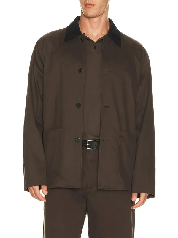 Theory 4 Button Jacket In Brown - Classic Brown