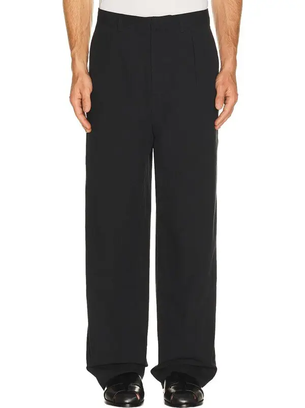 PALMES Wide Pleated Trousers - Black