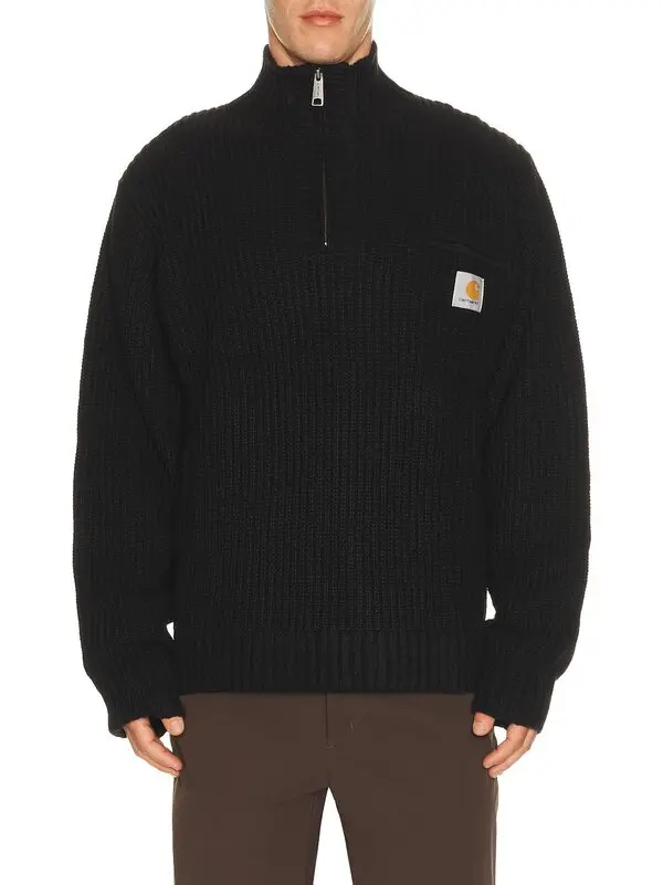 Carhartt Work In Progress Detroit Half Zip Sweater - Black