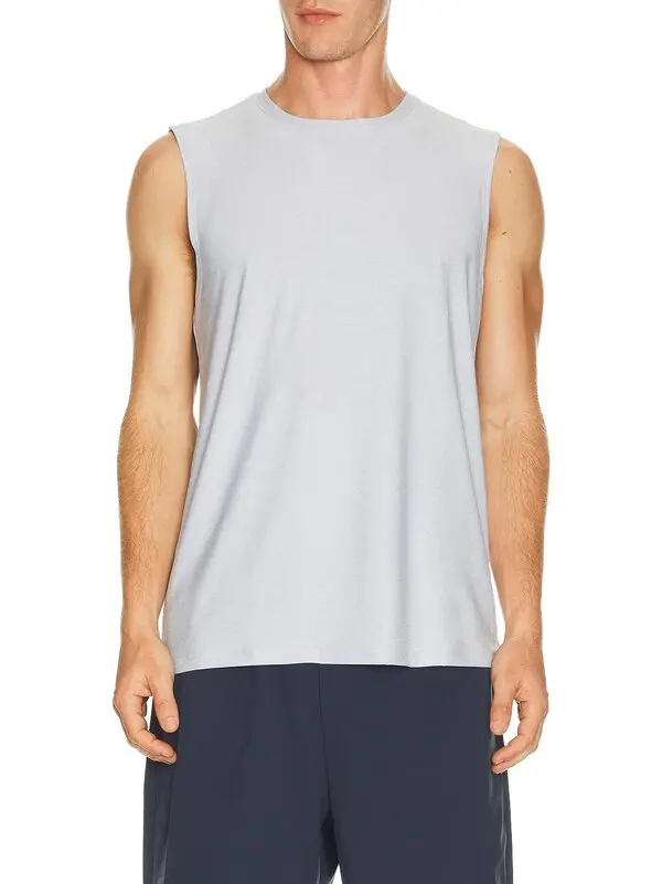 Beyond Yoga Featherweight Freeflo Muscle Tank 2.0 In Blue - Cloud Drift Heather