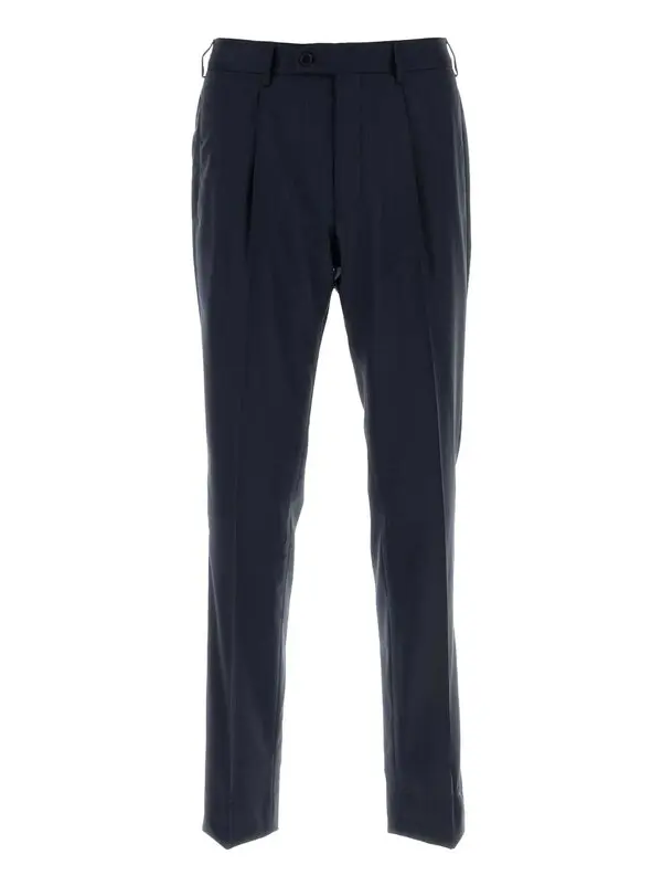Brioni Navy Stretch Wool Pant - Blue