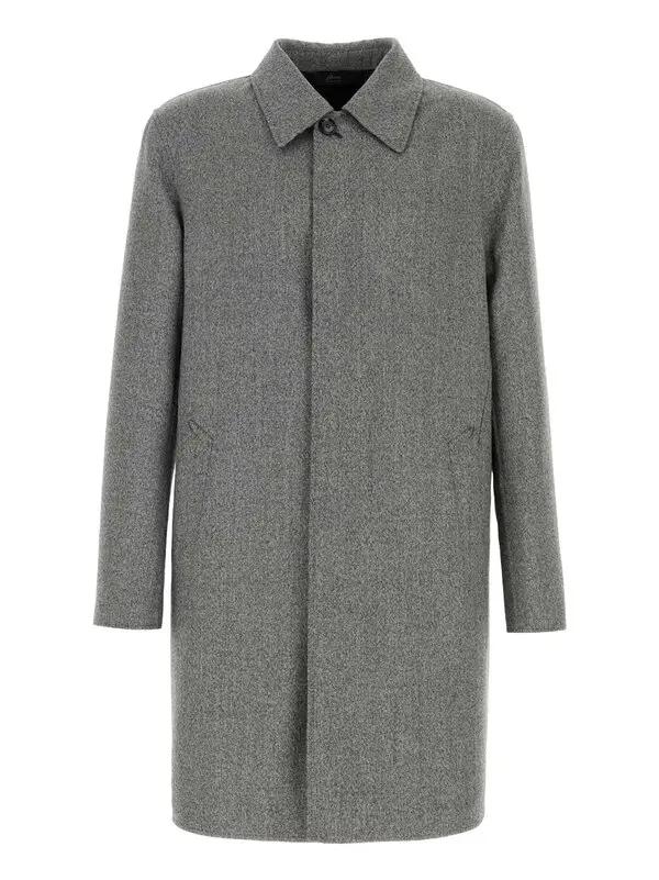 Brioni Melange Wool-blend Jacket With Cupro Lining - Grey