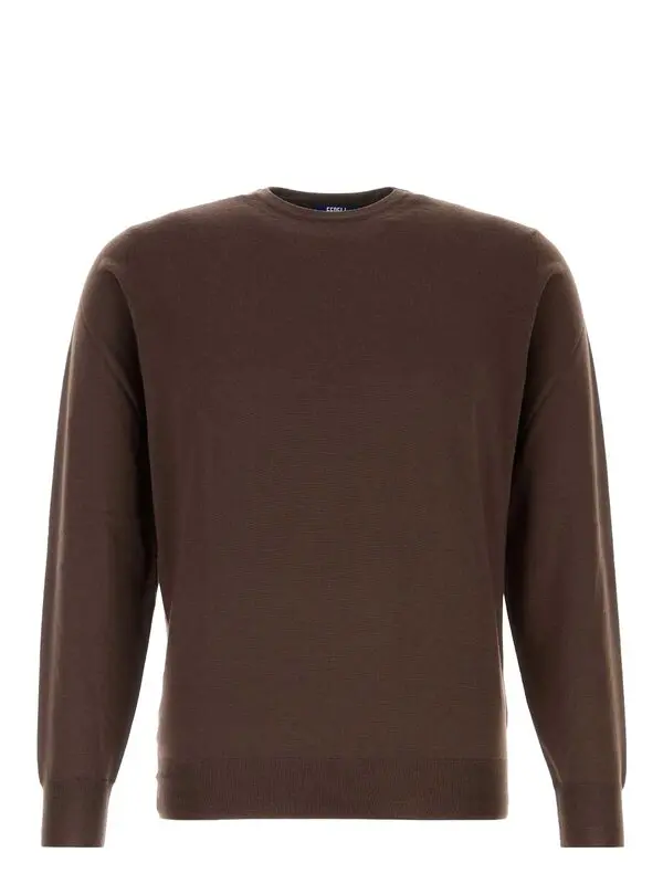 Fedeli 100% Virgin Wool Sweater - Brown