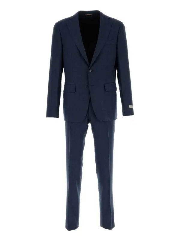 Canali Wool Suit Jacket & Trousers For - Blue