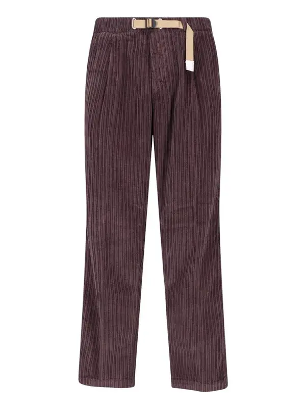 WHITE SAND Pleated Drawstring Trousers - Red