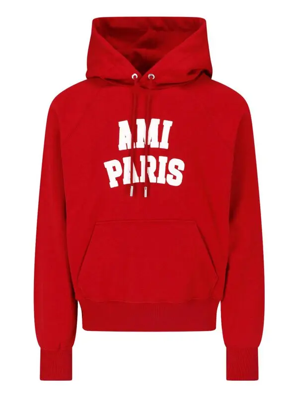AMI Paris Cotton Sweatshirt Sweater - Red