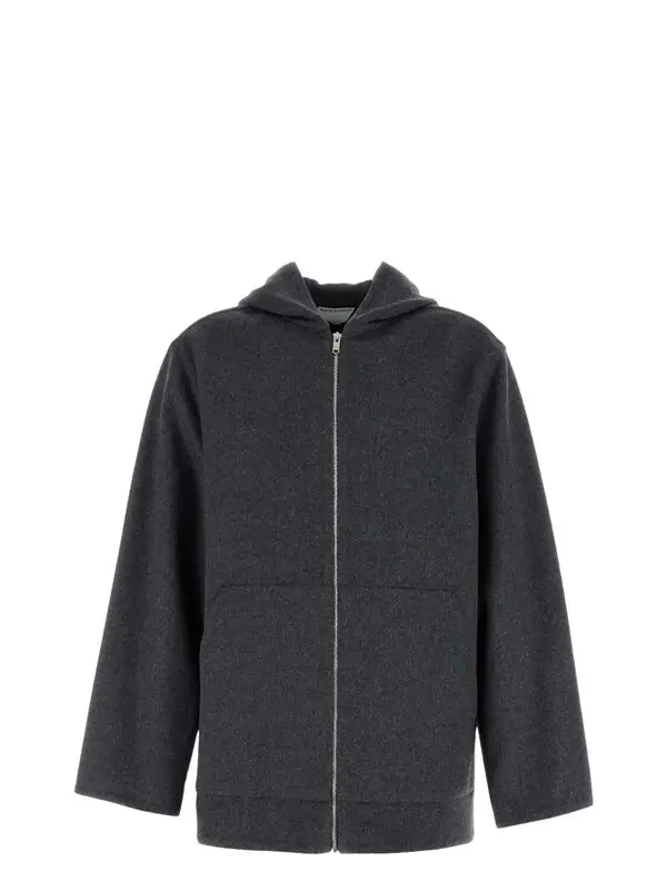Bottega Veneta Double Face Wool Hoodie - Grey