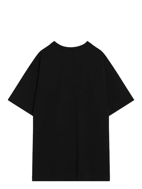 Givenchy Crewneck T-shirt With Logo Patch On The Front In Cotton - Black