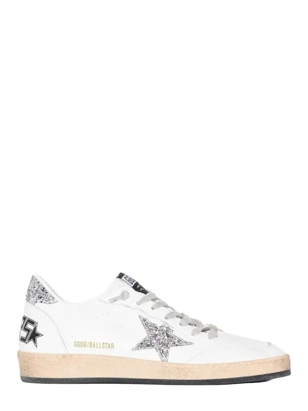 GOLDEN GOOSE Ball Star In Nappa With Star And Glitter Heel Tab - White