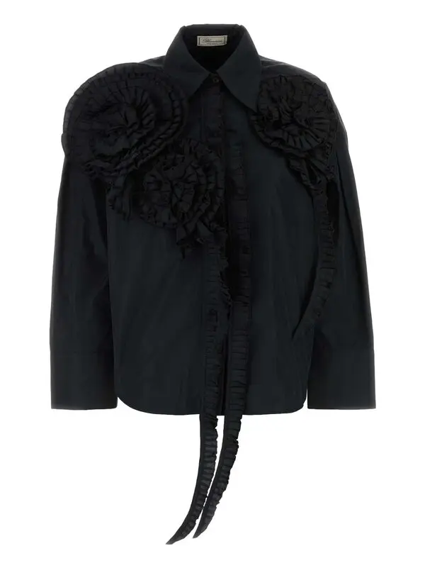 Blumarine Taffeta Shirt - Black