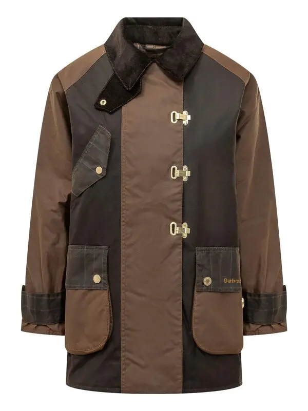 Barbour Felton Checkered Design Waxed Jacket - Rustic