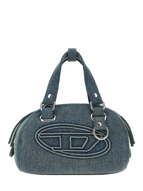 DIESEL® Mini Denim Dom Handbag With Gold-tone Hardware - Light Blue
