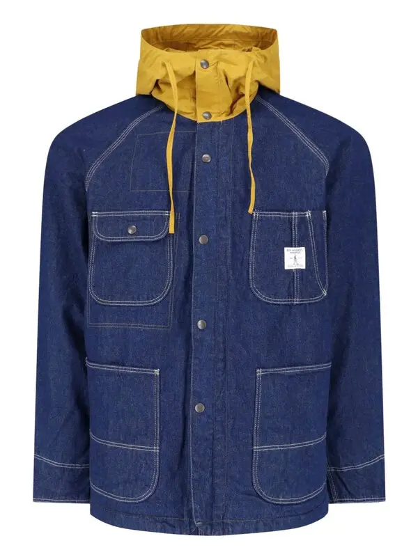 ROY ROGER'S Denim Hooded Jacket - Blue