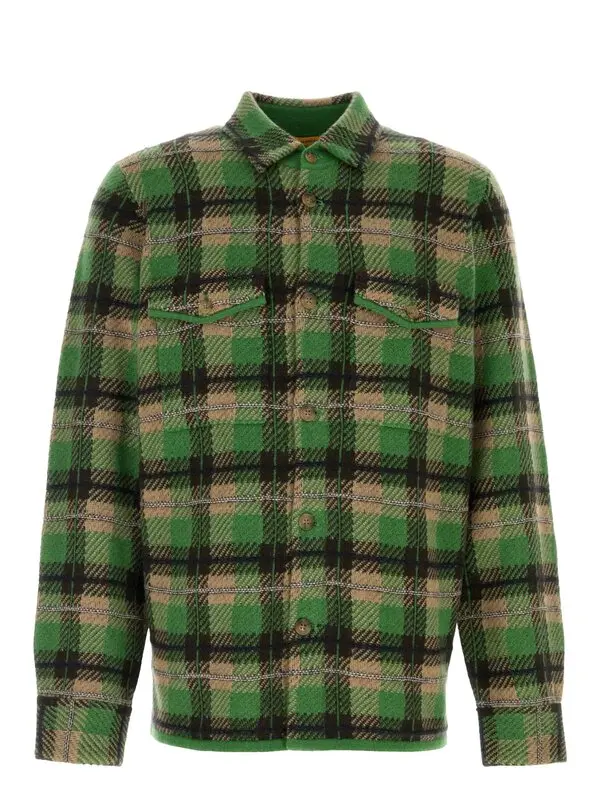Guest In Residence Embroidered Cashmere Plaid Shirt For - Checked