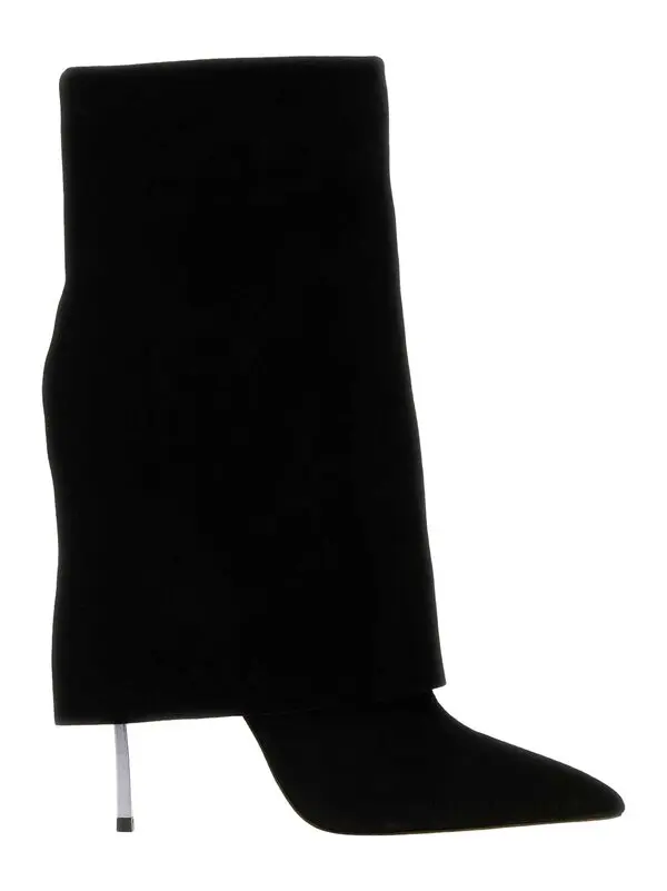 Casadei Casual Chic Berlino Suede Ankle Boots With 10 Cm Heel - Black
