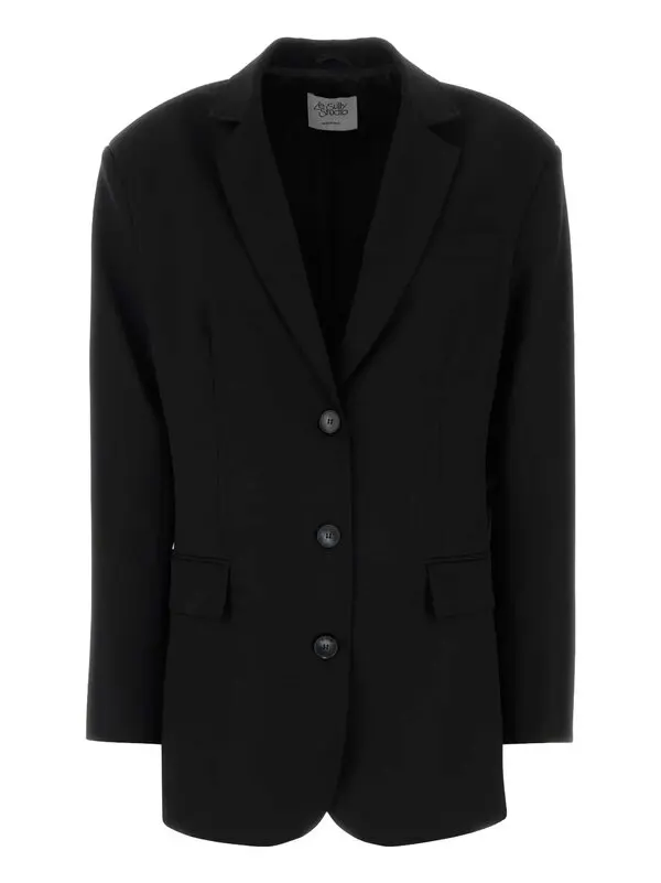 LE SULLY STUDIO Stretch Wool Blend Blazer - Black
